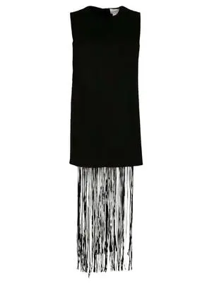 Sportmax Finnici Fringed Mini Dress - Black