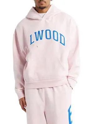 ELWOOD Fireside Distressed Logo Hoodie - Washed Pink