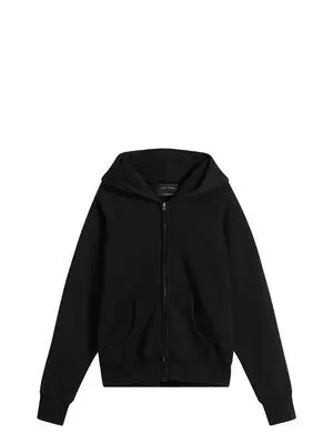 LES TIEN Heavyweight Raglan Zip Hoodie - Jet Black