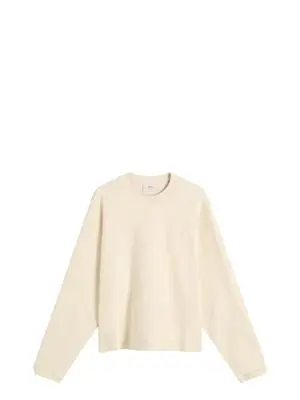 Ami Reversed Non Brushed Fleece Crewneck Sweatshirt - Ivoire
