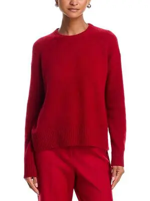 Aqua Crewneck 100% Cashmere Sweater - Cinnamon