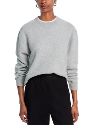 Aqua Cashmere Cropped Sweater - Light Gray