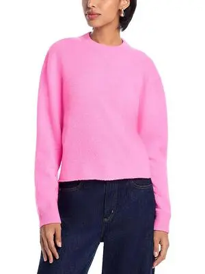 Aqua Cashmere Cropped Sweater - Sweetheart Pink