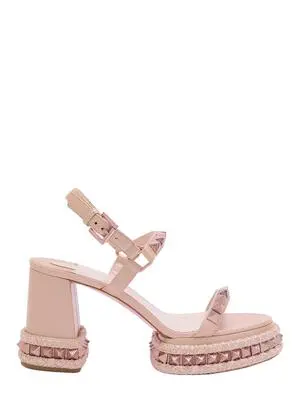 CHRISTIAN LOUBOUTIN Superaclou 85 Spike-embellished Leather Platform Sandals - Rose