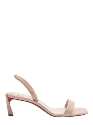 CHRISTIAN LOUBOUTIN Condora 55 Leather Slingback Sandals - Nude