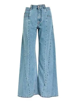 MAISON MARGIELA Asymmetric Wide-leg Jeans - Denim