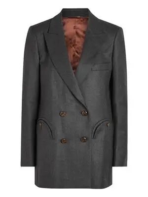 BLAZÉ MILANO Double-breasted Wool Blazer - Grey