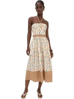 Shoshanna Serene Halterneck Midi Dress - Ivory Multi
