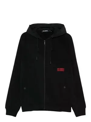 Karl Lagerfeld Hooded Zip-up Jacket - Black