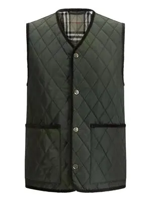 Burberry Diamond-quilted Gilet - Green