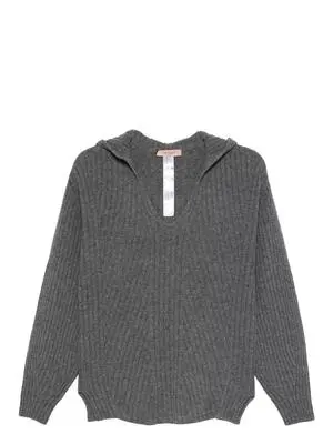 TWINSET Ribbed V-neck Jumper - Grey