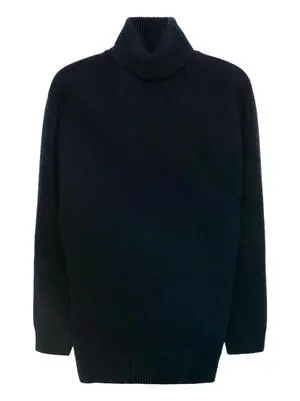 Miu Miu Intarsia-knit Logo Sweater - Blue