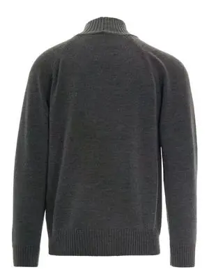 PAOLO PECORA High-neck Virgin Wool Sweater - Grey