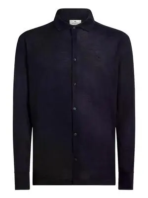 Etro Cashmere-silk Embroidered Cardigan - Blue