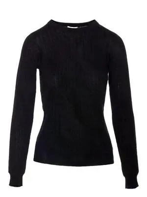 Elisabetta Franchi Logo-pattern Crew-neck Sweater - Black