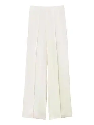TWINSET Satin Palazzo Trousers - White
