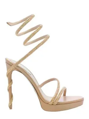 Rene Caovilla 105mm Margot Sandals - Gold