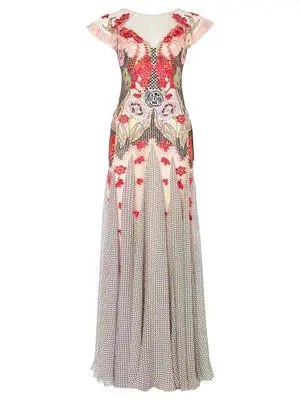 TEMPERLEY LONDON Remi Embroidered Maxi Dress - Blush