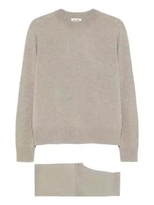 Soft Goat Knit Cashmere Set Jumper And Trousers - Grey