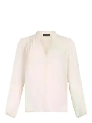 Liu Jo Mandarin-collar V-neck Blouse - Neutrals