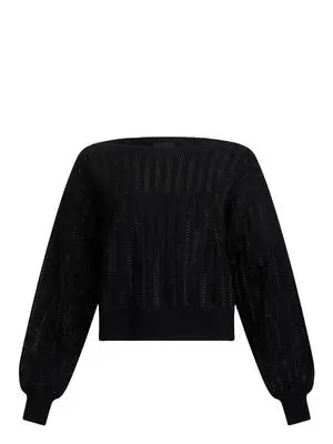 Liu Jo Rhinestone-embellished Puff-sleeve Sweater - Black