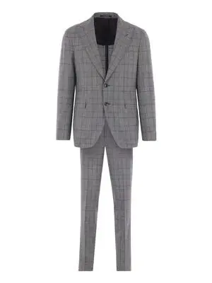 Tagliatore Check-pattern Suit - Grey