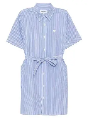 CHOCOOLATE Striped Shirt Dress - Blue