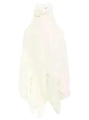B+AB Butterfly Embroidered Handkerchief Dress - Yellow