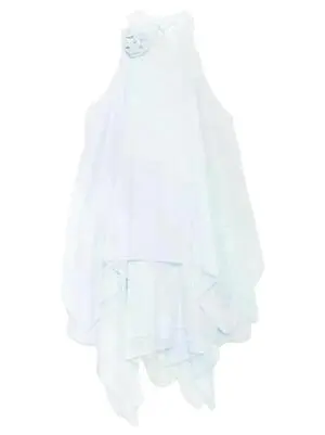 B+AB Embroidered Handkerchief Dress - Blue