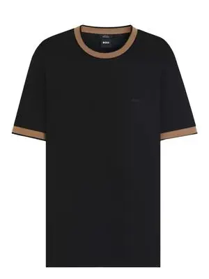 BOSS Contrast-trimmed T-shirt - Black