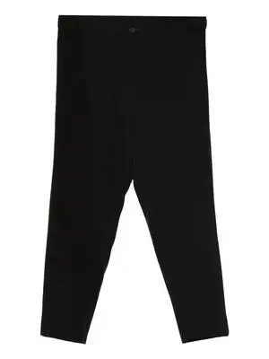 Yohji Yamamoto Crepe-de-chine Tapered Trousers - Black
