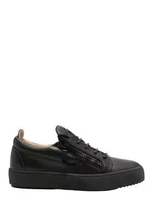 GIUSEPPE ZANOTTI Leather Sneakers - Black