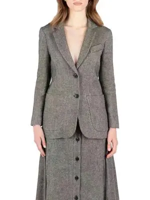 SOCIETE ANONYME Herringbone-pattern Jacket - Grey