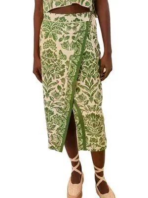Farm Rio Tapestry-print Wrap Skirt - Neutrals