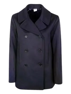 Aspesi Double-breasted Wool Coat - Blue