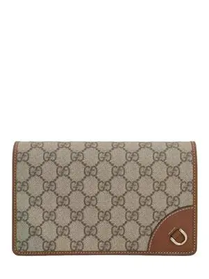 Gucci Gg Monogram Shoulder Bag - Brown