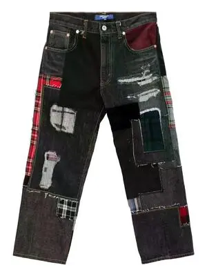 Junya Watanabe Patchwork Cropped Jeans - Black
