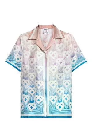 Casablanca Heart-monogram Silk Shirt - Blue