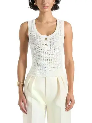 Manière De Voir Pointelle Knitted Vest - White