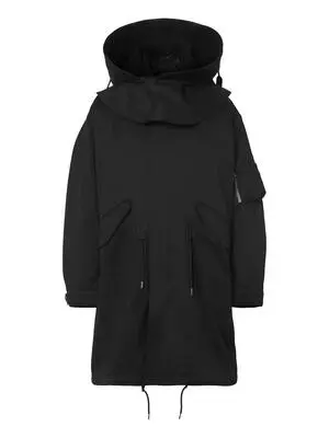 Burberry Logo-print Parka Coat - Black