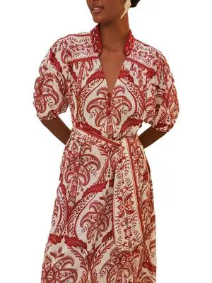 Farm Rio Paisley Print Dress - White