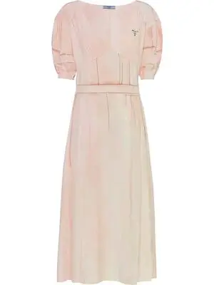 Prada Logo-print Crepe Midi Dress - Pink