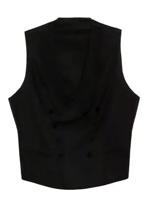 Tagliatore Cotton Waistcoat - Black