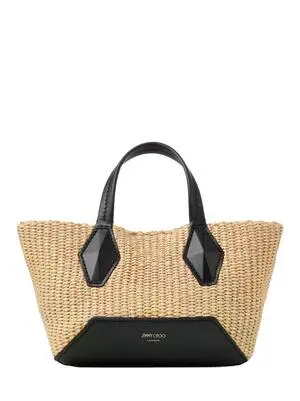 JIMMY CHOO Diamond Woven Straw Tote - Neutrals