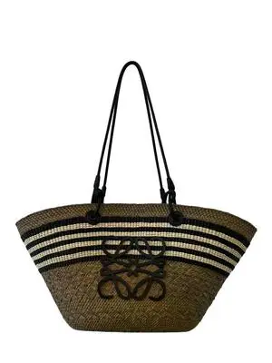 Loewe Striped Anagram Basket Bag - Brown