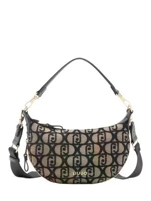 Liu Jo Logo-jacquard Half-moon Shoulder Bag - Neutrals