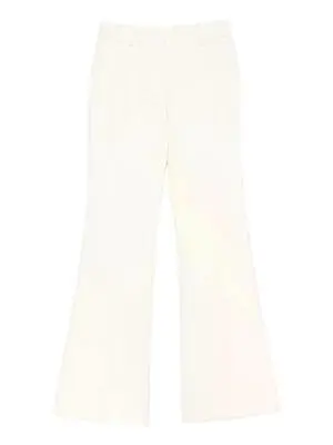 Ermanno Scervino Virgin Wool Wide Leg Trousers - White