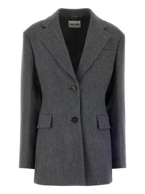 MIU MIU Embossed-Logo Detailing Blazer