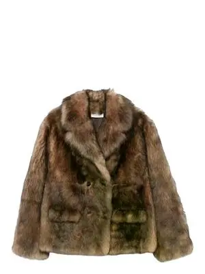 MIU MIU Double-Breasted Shearling Coat