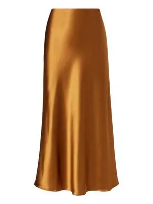 Galvan Valletta Satin Slip Skirt - Brown